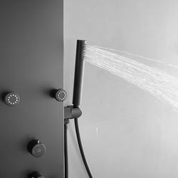 BWE®6-Jet Matte Black Shower Panel with Heavy Rain Shower and Handheld ...