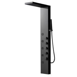 BWE®5-Jet Matte Black Shower Panel with Heavy Rain Shower and Handheld ...