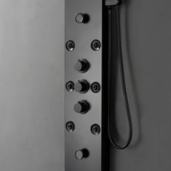BWE®8-Jet Matte Black Shower Panel with Heavy Rain Shower and Handheld ...