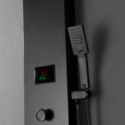 BWE®8-Jet Matte Black Shower Panel with Heavy Rain Shower and Handheld ...