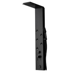 BWE®4-Jet Matte Black Shower Panel with Heavy Rain Shower and Handheld ...