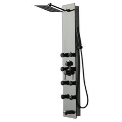 BWE®8-Jet Black Nickel Shower Panel with Heavy Rain Shower and Handheld ...