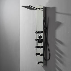 BWE®8-Jet Black Nickel Shower Panel with Heavy Rain Shower and Handheld ...