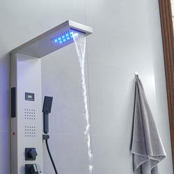 BWE®4-Jet Black Nickel Shower Panel with Heavy Rain Shower and Handheld ...