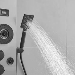 BWE®5-Jet Black Nickel Shower Panel with Heavy Rain Shower and Handheld ...