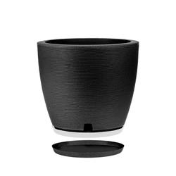 11" Gray Amsterdam Plastic Planter with Saucer at Menards®