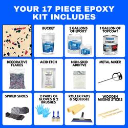 ArmorPoxy Garage Epoxy Floor Kit for Concrete - 32 Piece 2-Part Epoxy ...
