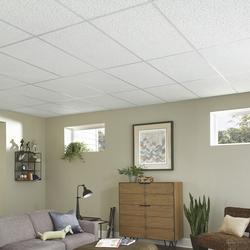 Armstrong® Ceilings Random Textured 2' x 4' White Drop Ceiling Tile at ...