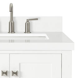 ARIEL Cambridge 37"W x 22"D White Vanity and White Quartz Vanity Top ...