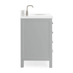 ARIEL Cambridge 55"W x 22"D Gray Vanity and White Quartz Vanity Top ...