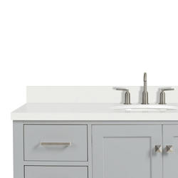 ARIEL Cambridge 55"W x 22"D Gray Vanity and White Quartz Vanity Top ...