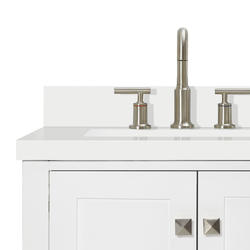 ARIEL Cambridge 61"W x 22"D White Vanity and White Quartz Vanity Top ...