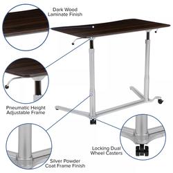 Flash Furniture® Mobile Stand-Up Computer Desk - Dark Wood at Menards®