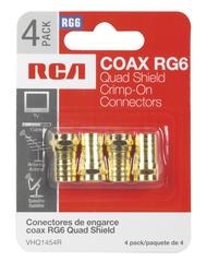RCA RG6 Quad Shield F-Connectors - 4 Pack at Menards®