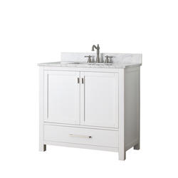 Avanity® Modero 37"W x 22"D White Vanity and Carrara White Marble ...