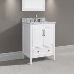 Avanity® Everette 25"W x 22"D White Vanity and Carrara White Natural ...