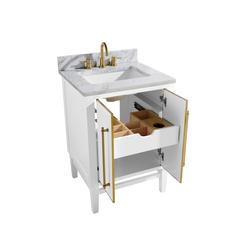 Avanity® Mason 25"W x 22"D White Vanity and Carrara White Marble Vanity ...