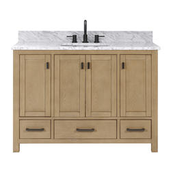 Avanity® Modero 49"W x 22"D Brushed Oak Vanity and Carrara White ...