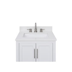 Avanity® 25"W x 22"D Everest White Quartz Vanity Top with Rectangular ...