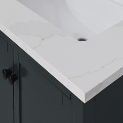 Avanity® 31"W x 22"D Calacatta White Quartz Vanity Top with Rectangular ...