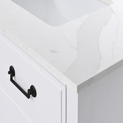 Avanity® 37"W x 22"D Calacatta White Quartz Vanity Top with Rectangular ...