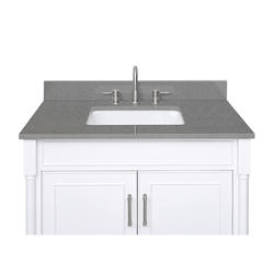 Avanity® 37"W x 22"D Contrail Matte Quartz Vanity Top with Rectangular ...