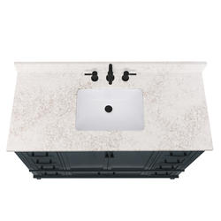 Avanity® 49"W x 22"D Alluring Quartz Vanity Top with Rectangular ...