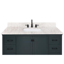 Avanity® 49"W x 22"D Alluring Quartz Vanity Top with Rectangular ...