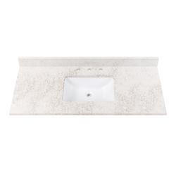Avanity® 49"W x 22"D Alluring Quartz Vanity Top with Rectangular ...