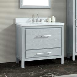 Azzuri by Avanity® Riley 37"W x 22"D Sea Salt Gray Vanity and White ...