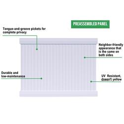 Yardworks® Richmond 6 x 8 White Privacy Vinyl Fence Panel at Menards®
