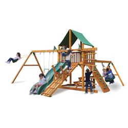 Gorilla Playsets® Frontier with Amber Posts & Deluxe Green Vinyl Canopy ...