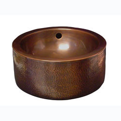 Barclay Colbran 15" Hammered Antique Copper Round Cylindrical Vessel ...