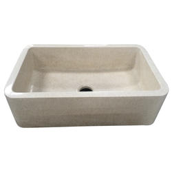 Barclay Chandra Farmhouse/Apron Front 33" Marble Single Bowl Kitchen ...