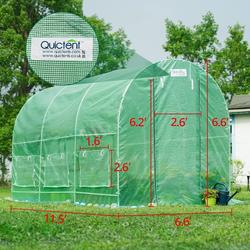 Quictent 12' x 7' x 7' Tunnel Greenhouse with 2 Doors 6 Vents Green at ...