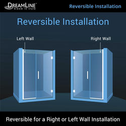 DreamLine® Unidoor Plus 60"W x 72"H Chrome Frameless Hinged Shower Door with Clear Glass at Menards®