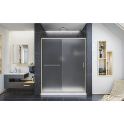 DreamLine® Infinity-Z 60"W x 72"H Brushed Nickel Semi-Frameless Sliding ...