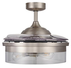 Fanaway® Leah 48" Brushed Chrome LED Indoor Retractable Blade Fandelier ...