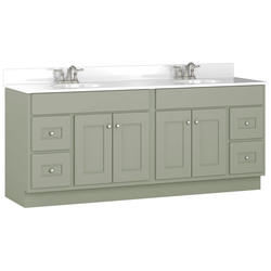 Briarwood Cottage 72"W x 21"D x 34-1/2"H Birch Basil Bathroom Vanity ...