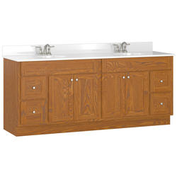 Briarwood Homestead 72"W x 18"D x 31"H Oak Cider Bathroom Vanity ...