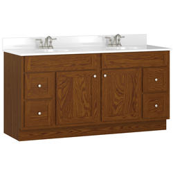 Briarwood Homestead 60"W x 21"D x 34-1/2"H Oak Mocha Bathroom Vanity ...
