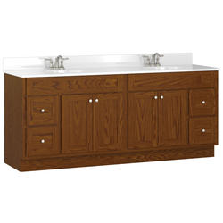 Briarwood Homestead 72"W x 18"D x 31"H Oak Mocha Bathroom Vanity ...