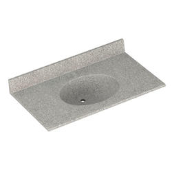 Briarwood 37"W X 22"D Greystone Cultured Marble Vanity Top with Oval ...