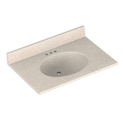 Briarwood 31"W x 22"D Tawny Cultured Marble Vanity Top with Oval ...