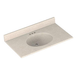 Briarwood 37"W x 19"D Tawny Cultured Marble Vanity Top with Oval ...