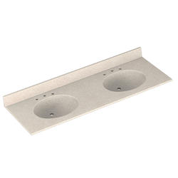 Briarwood 61"W x 22"D Tawny Cultured Marble Vanity Top with Oval ...