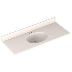 Briarwood 49"W x 22"D White Cultured Marble Vanity Top with Oval ...