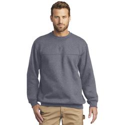 North Hudson Men's True Navy Heather Pieced Chest Fleece Sweatshirt ...
