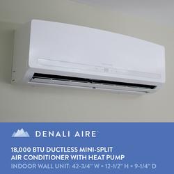 Denali Aire® DIY Single Zone 18,000 BTU Mini-Split Air Conditioner with ...