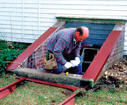 Bilco 5" x 84" Red Primed Steel Cellar Door Foundation Plate at Menards®